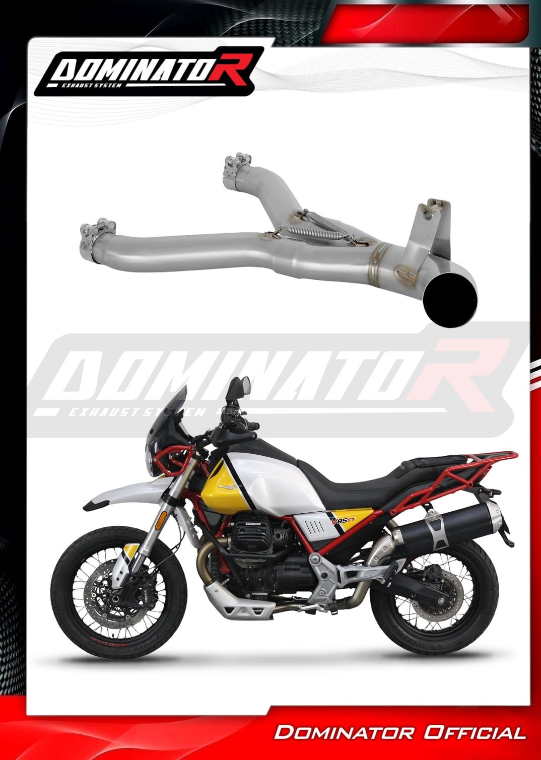 Moto Guzzi V85 TT 2019 - 2020 Racing Down Pipe Mid pipe Exhaust ...