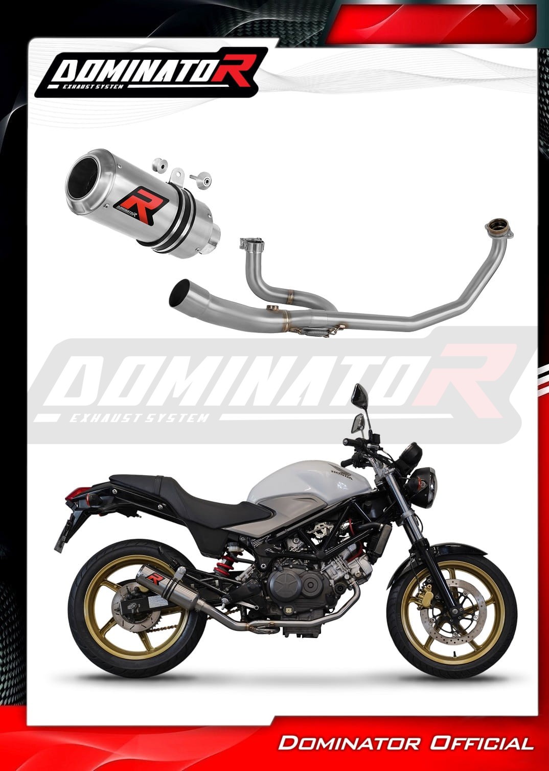 Honda VTR 250 2009 - 2015 Full Exhaust System Collector Silencer GP ...