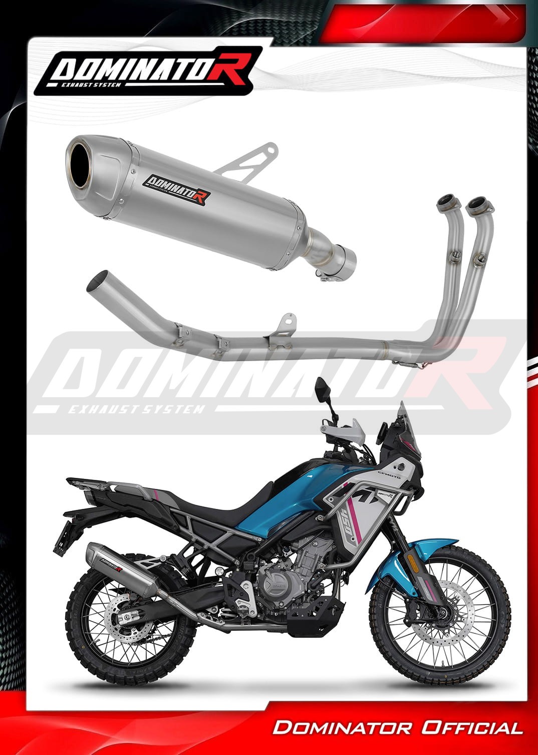 CF MOTO 450 MT 2024 Full Exhaust System Collector Silencer S6 + dB ...