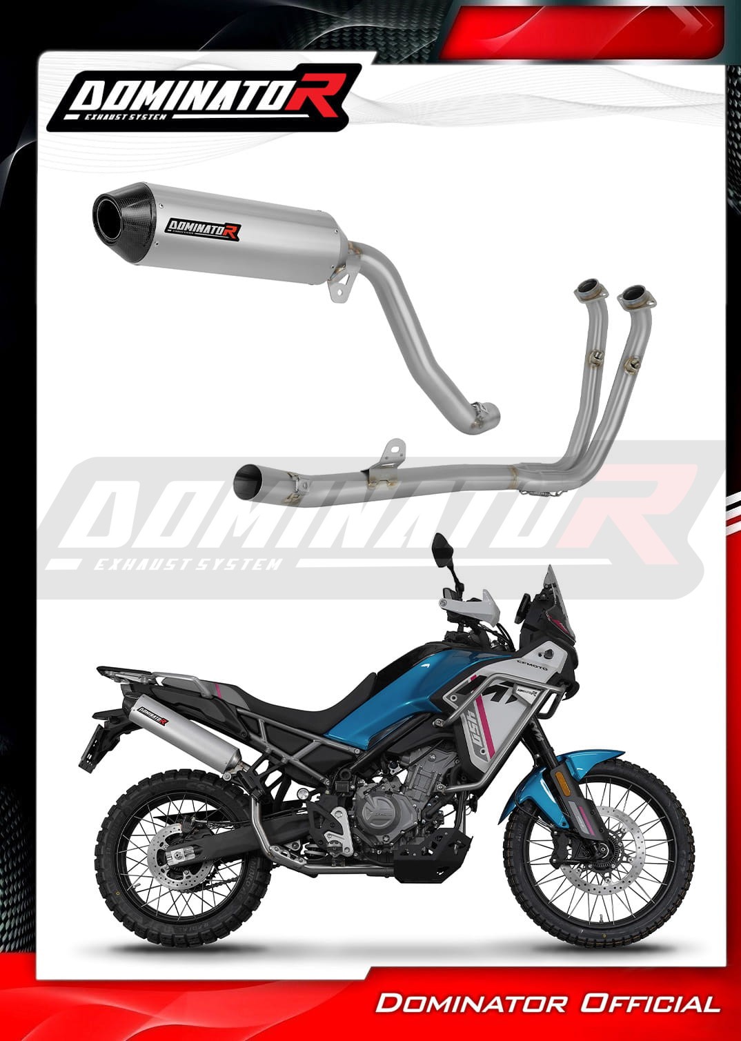 CF MOTO 450 MT 2024 Full Exhaust System Collector Silencer MX2 + dB ...
