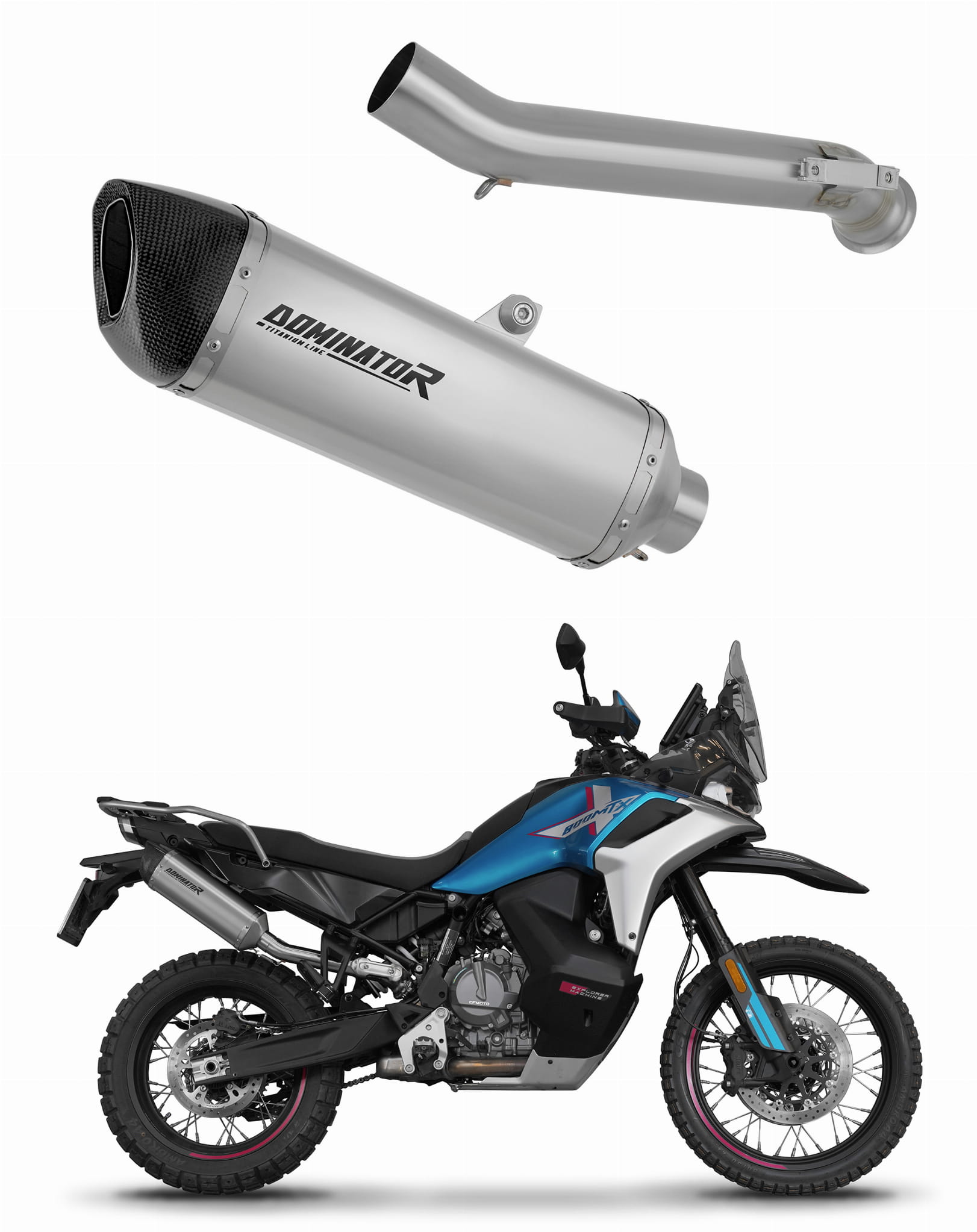 CF MOTO 800 MT-X 2025 Exhaust Silencer Muffler Titanium HP6 + dB killer ...