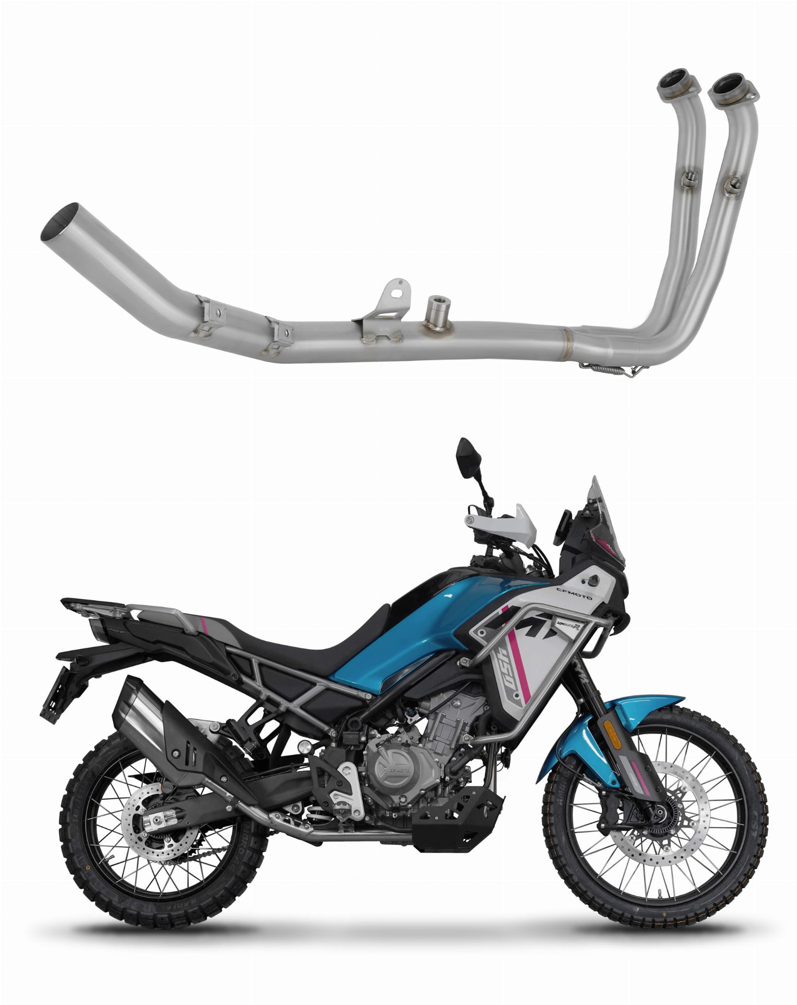 CF MOTO 450 MT 2024 - 2025 (Euro 5+) Head Pipe Header Collector Exhaust ...