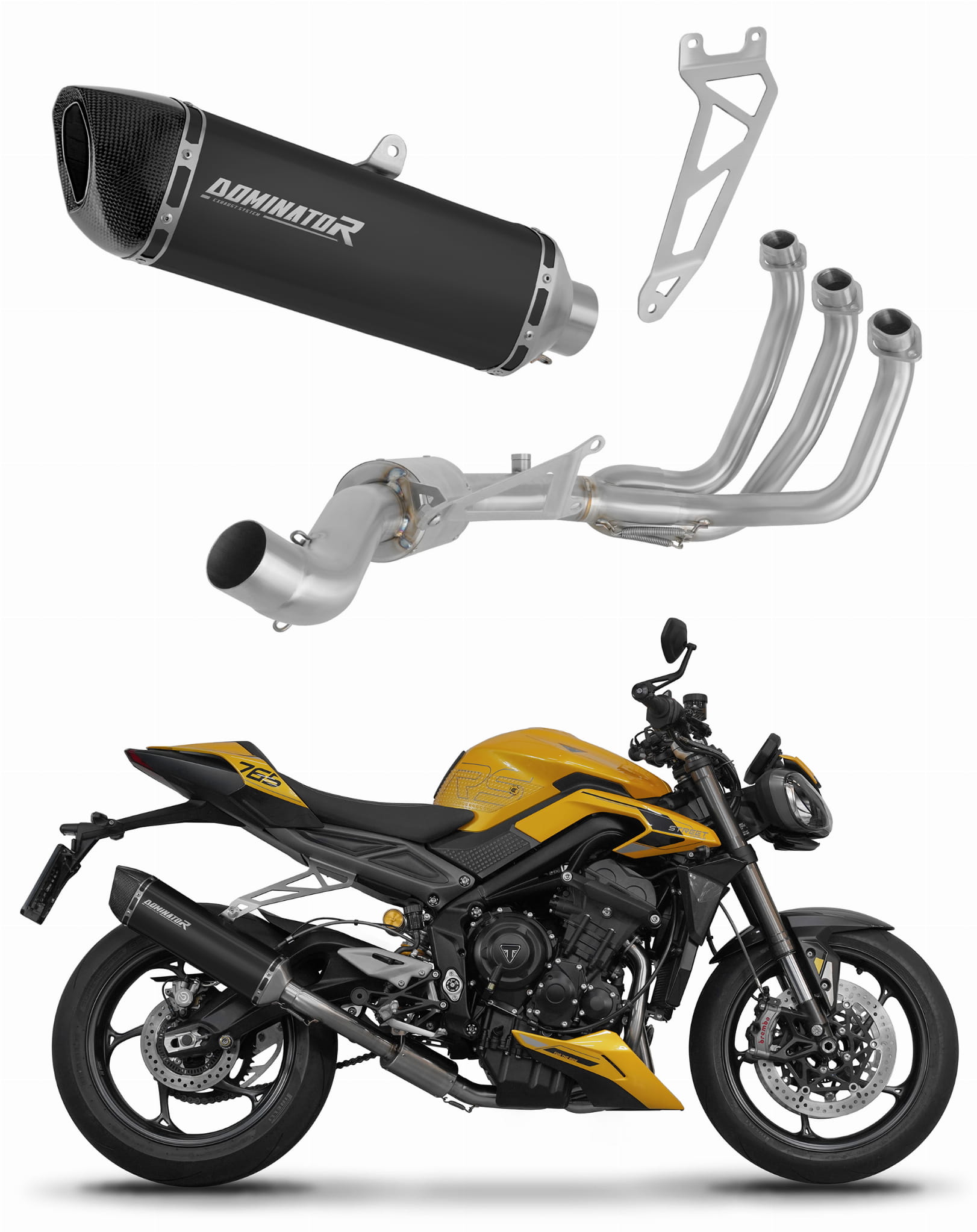 Triumph Street Triple 765 RS 2024 - 2025 Full Exhaust System Collector ...